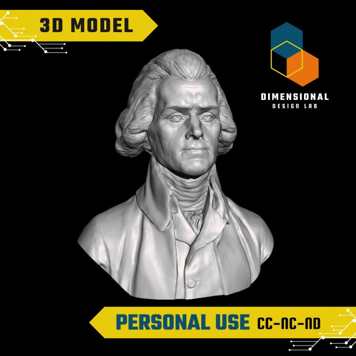 3D Printable Thomas Jefferson - High-Quality STL File for 3D Printing (PERSONAL USE) by ...