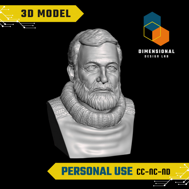 3D Printable Ernest Hemingway - High-Quality STL File for 3D Printing ...
