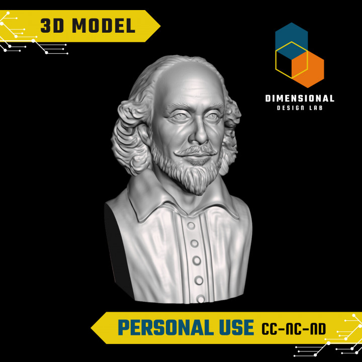 3D Printable William Shakespeare - High-Quality STL File for 3D ...