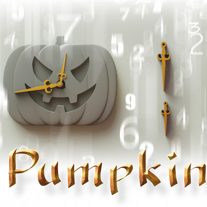 3D Printable Pumpkin clock by Crosslances