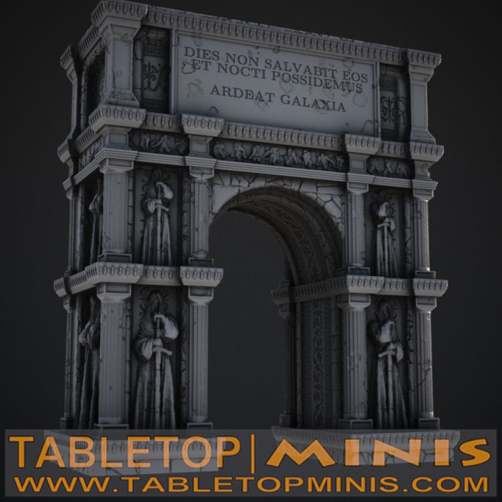 3D Printable Large Roman Style Archway by TableTopMinis