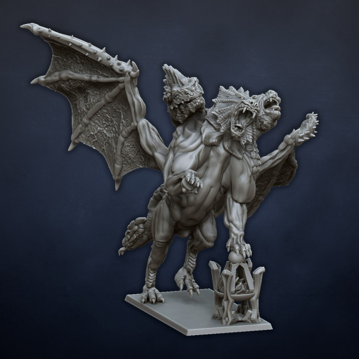 3D Printable Chimera with wings by Dragon's Lake Miniaturas