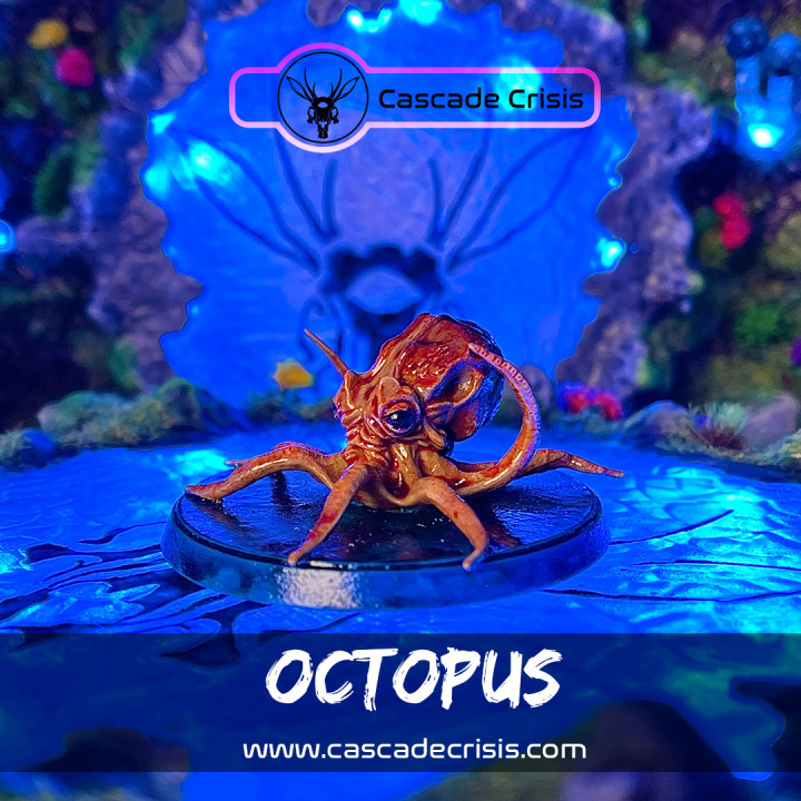 3D Printable Octopus (28mm & Display Size) by Cascade Crisis Gaming Studio