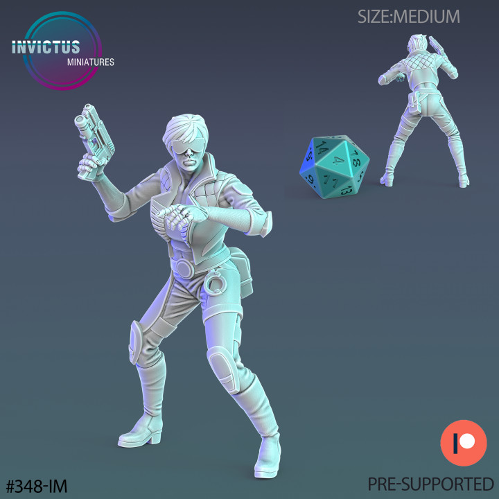 3D Printable Cyber Police Female / City Officer / Cyberpunk Warrior ...