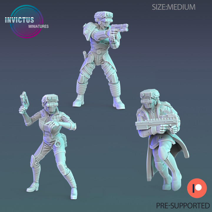 3D Printable Cyber Police Set / City Officer / Cyberpunk Warrior ...