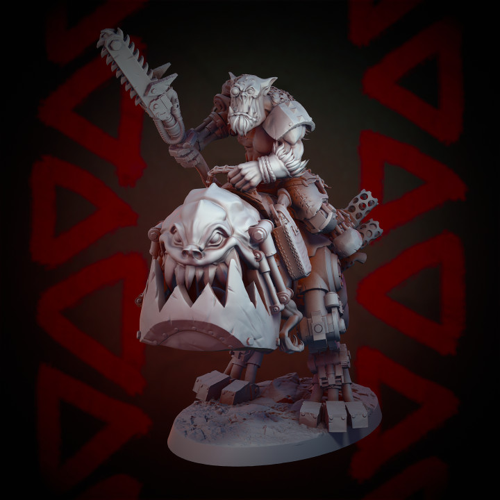3D Printable MrModulork's Cyborg Orc Hunta Cavalry by MrModulork