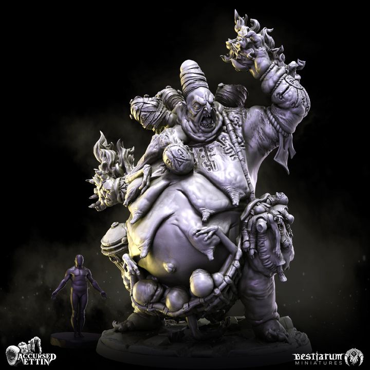 3D Printable Accursed Ettin: Collection | Giant by Bestiarum Miniatures