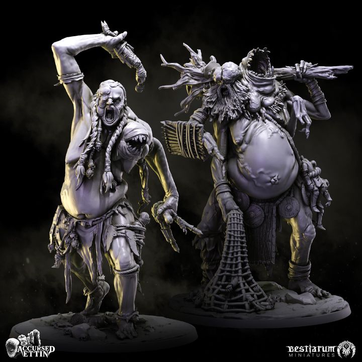 3D Printable Accursed Ettin: Collection | Giant by Bestiarum Miniatures