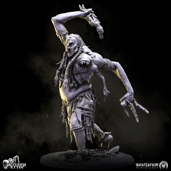 3D Printable Accursed Ettin: Collection | Giant by Bestiarum Miniatures