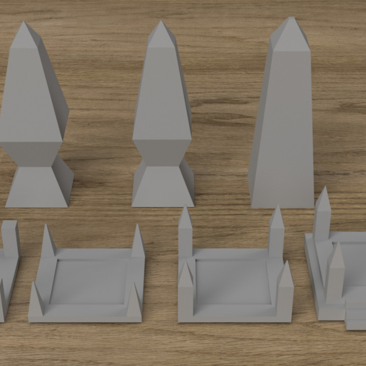 3D Printable Minimalist obelisks and bases by Robin