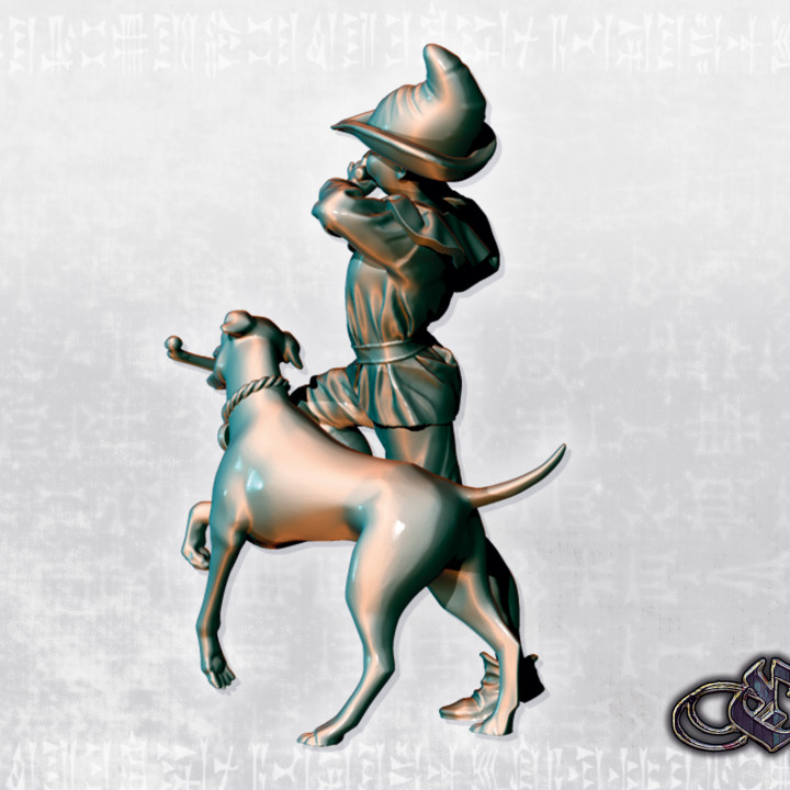 3D Printable Flute Kid and his Dog by Ezipion Digital Store