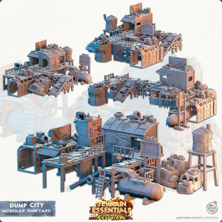 3D Printable Dump City Set (Pre-Supported) - Terrain Essentials | Cast ...