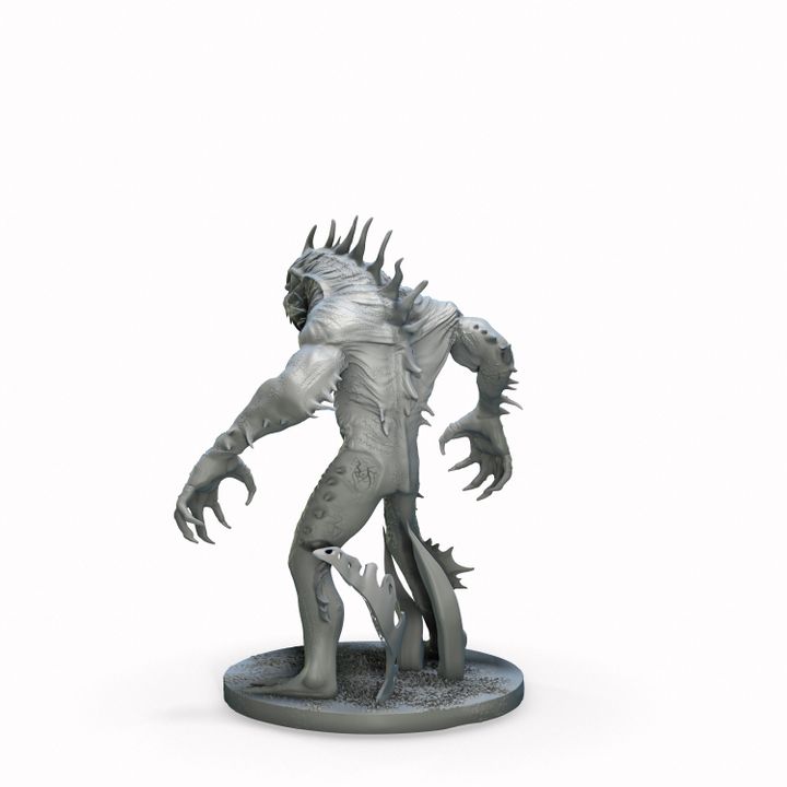 3D Printable Monster Deep One & with Harpoon 50-75-120mm by cosmondo