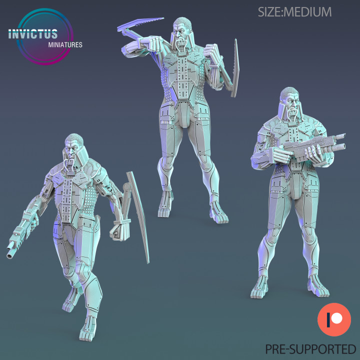 3D Printable Body Guard Cyborg Set / Future Robot / Skeleton Soldier ...