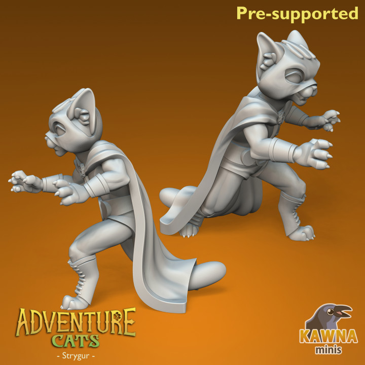 3D Printable Strygur Barbarian Cat - Male by Kawna Minis