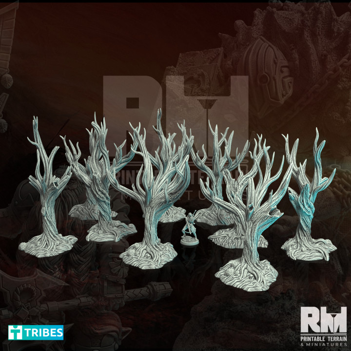 3D Printable Battlefields: Badlands Desert Trees by RMPrintable