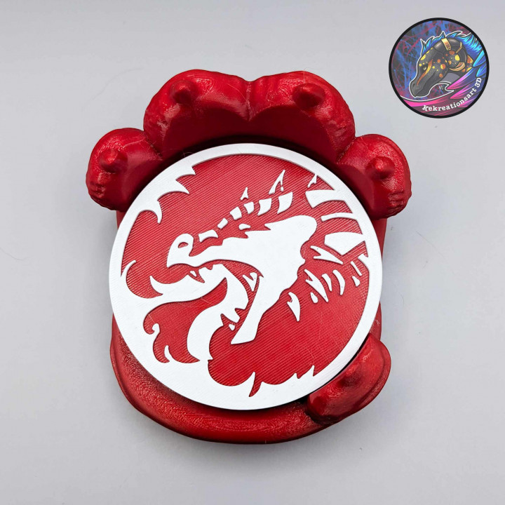 3D Printable Dragon Coaster Set by Kirsten M