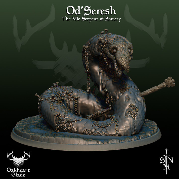 3D Printable Od'Seresh, The Vile Serpent of Sorcery by Sir Nicholas ...