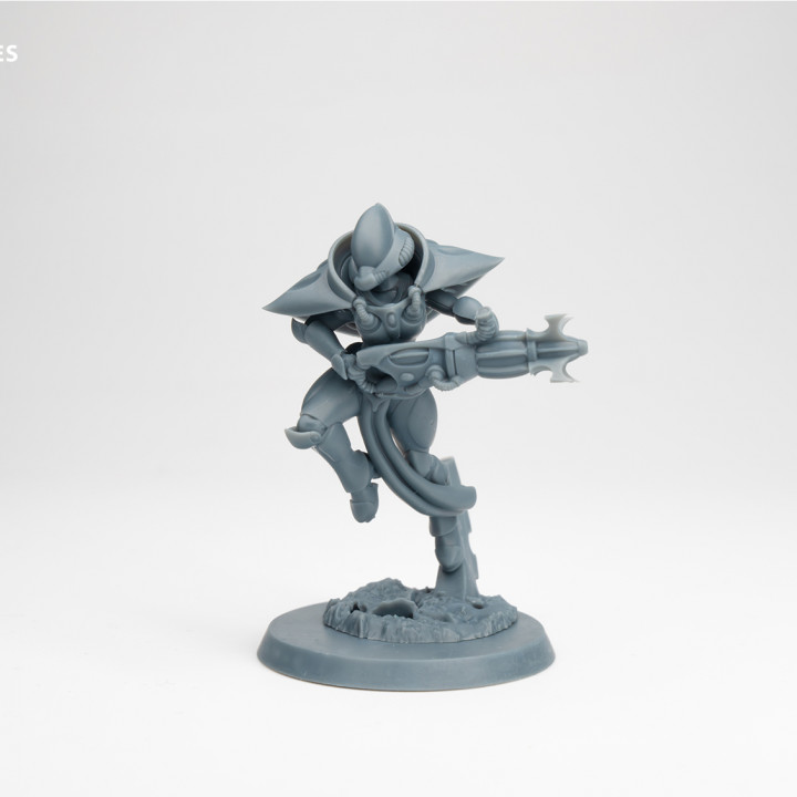 3D Printable Space Elf Void Dancer Female Pose 1 + Pinup by PSMiniatures