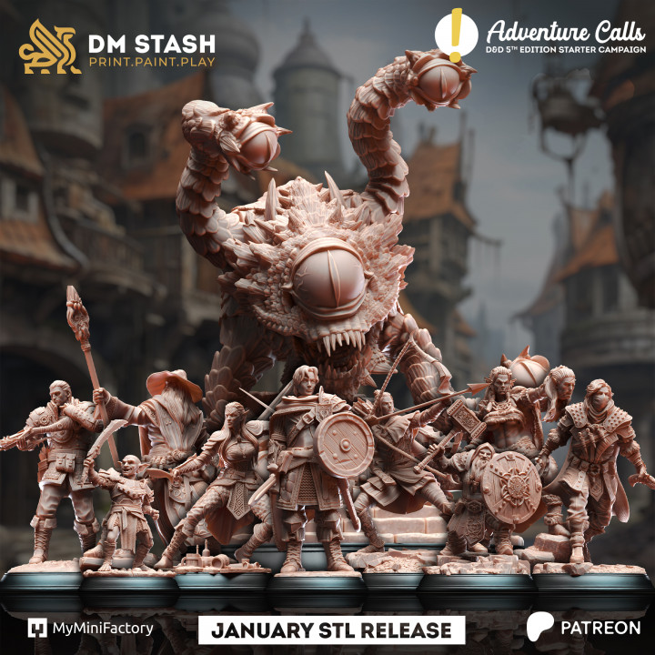 3D Printable Adventure Calls (DM Stash Jan '24 Bundle) by DM Stash