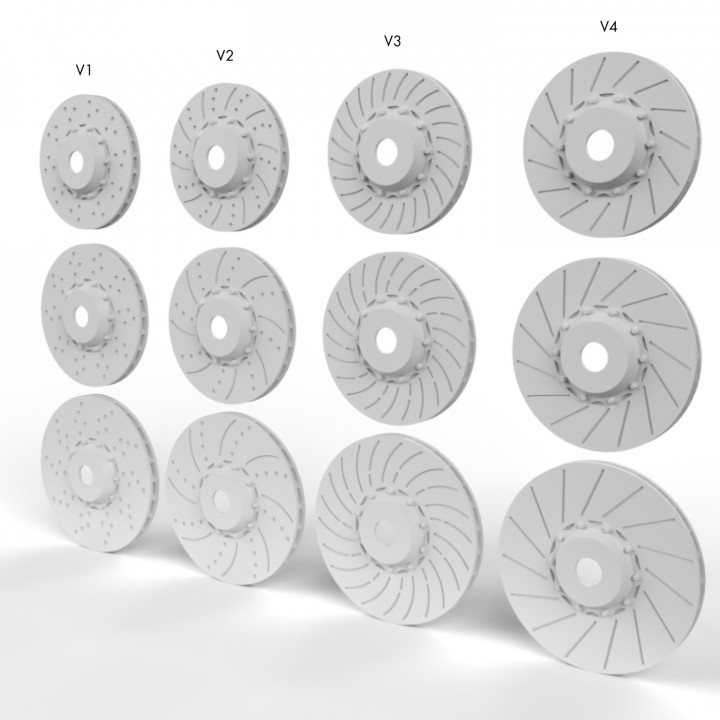 3D Printable Brake discs and calliper for 24th scale model cars by Anders