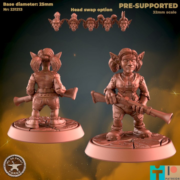 3D Printable Goblin Female Hunter Pack by My3DPrintForge