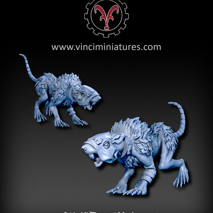 3D Printable MULTIPART WOLF RATS by vinciminiatures