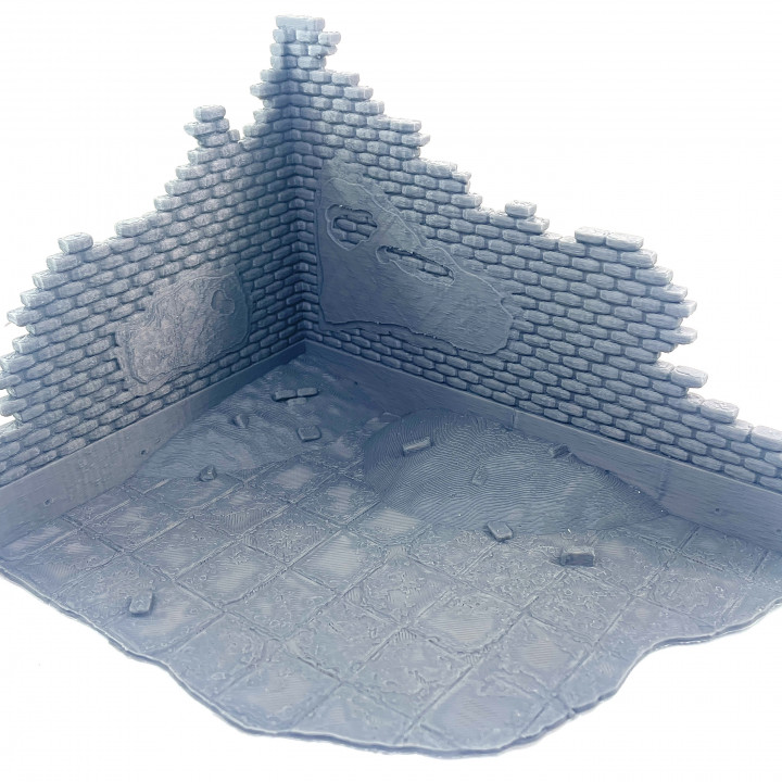 3D Printable Brick Ruins by Custom Miniature Maker
