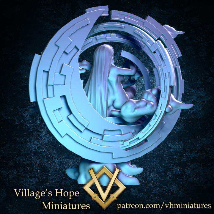 3D Printable Avatar of moon goddess by Village's Hope Miniatures