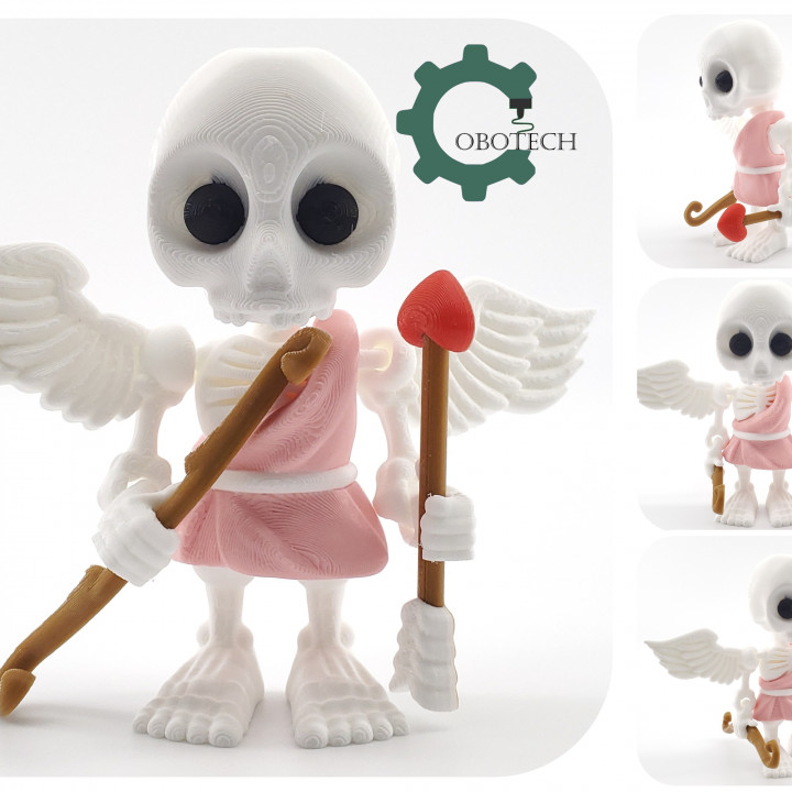 3D Printable Cobotech Articulated Skeleton Cupid, Skelly Cupid, Skelly ...