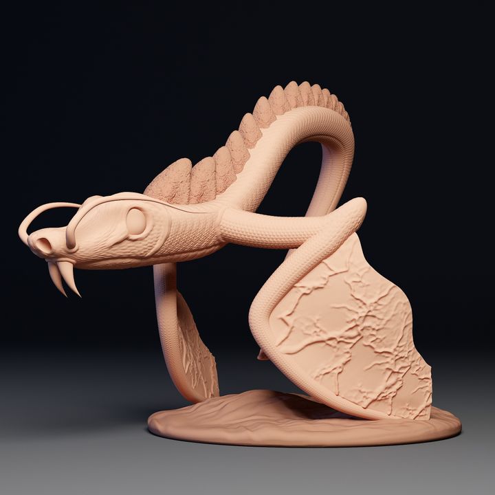 3D Printable Flying Serpent Miniature by Lazy Bear