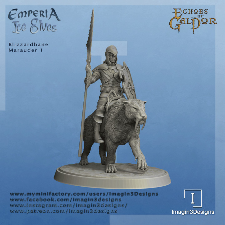 3D Printable Blizzardbane Marauders - Elf Cavalry on Sabretooth Cats by ...