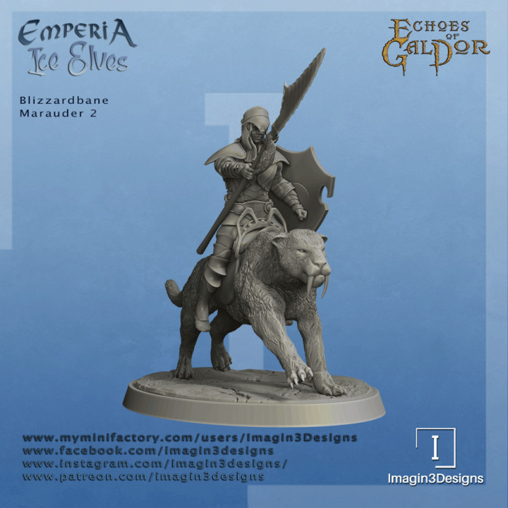 3D Printable Blizzardbane Marauders - Elf Cavalry on Sabretooth Cats by ...