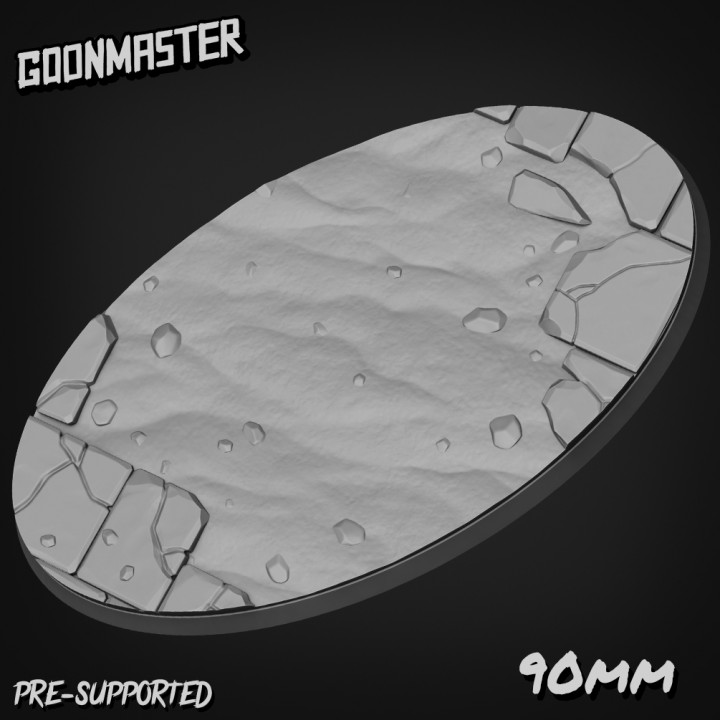 3D Printable Cracked Stone Floor Base Set by Goon Master