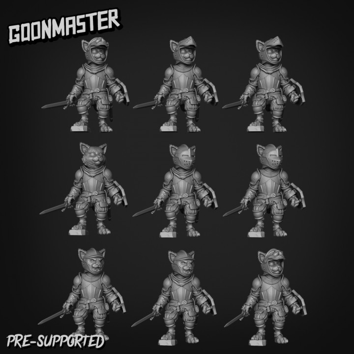 3D Printable Cat Knight Bundle by Goon Master