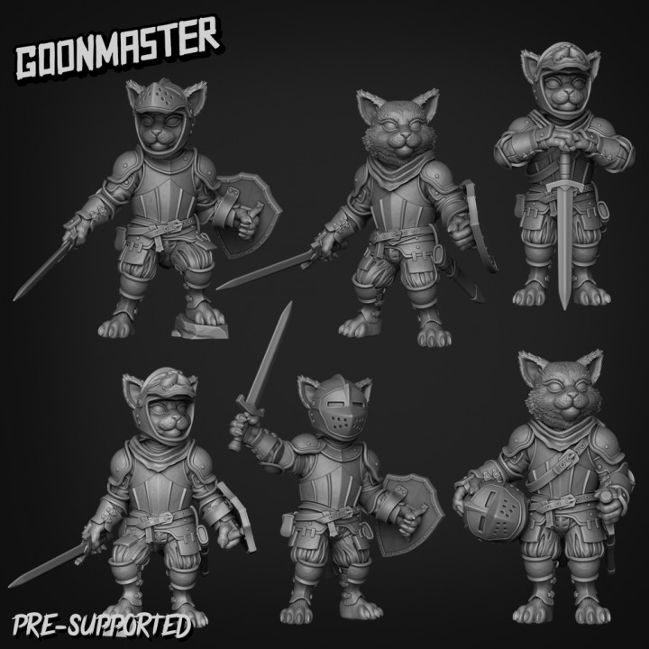 3D Printable Cat Knight Bundle by Goon Master