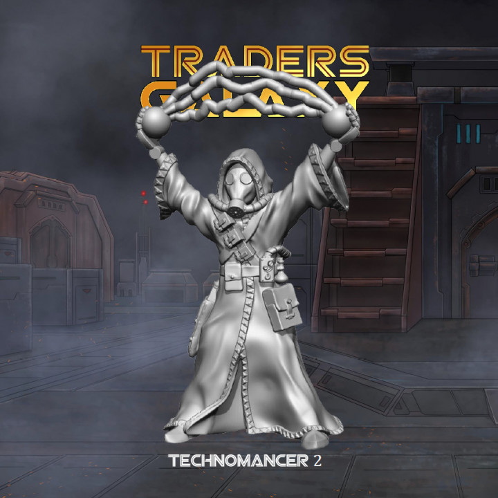 3D Printable Technomancer Wizard 2 by Traders Galaxy Miniatures and Games