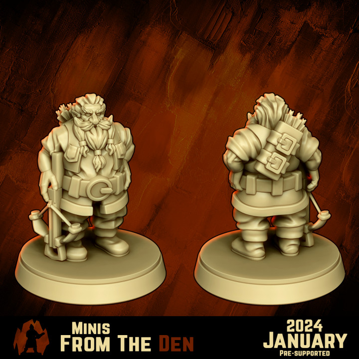3D Printable Dwarfs - Minis PACK by Minis From the Den