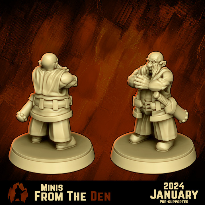 3D Printable Dwarfs - Minis PACK by Minis From the Den