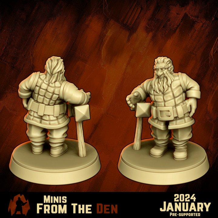 3D Printable Dwarf with Hummer by Minis From the Den