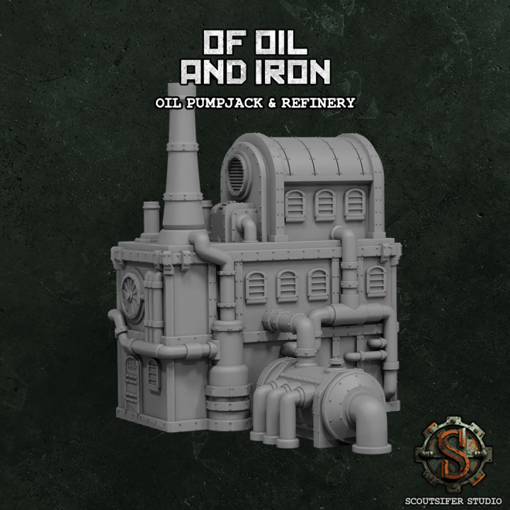 3D Printable Oil Pumpjack & Refinery | Dieselpunk Terrain Kit by ...