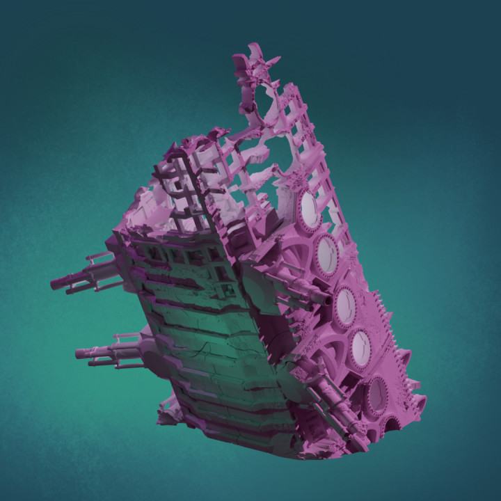 3D Printable Crashed Spaceship by EonsOfBattle
