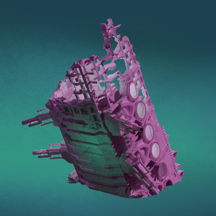 3D Printable Crashed Spaceship by EonsOfBattle