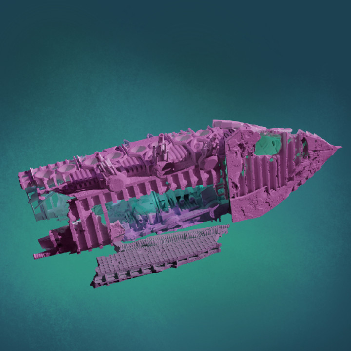 3D Printable Crashed Spaceship by EonsOfBattle