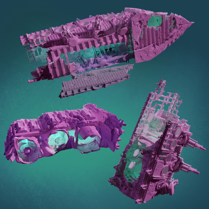 3D Printable Crashed Spaceship by EonsOfBattle