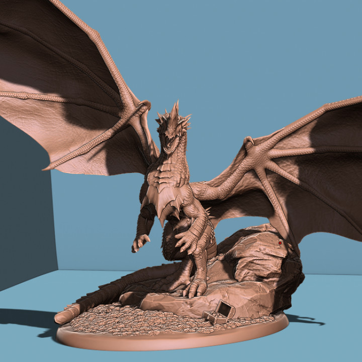 3D Printable Ancient Blue Dragon by Little Shop of Sigil