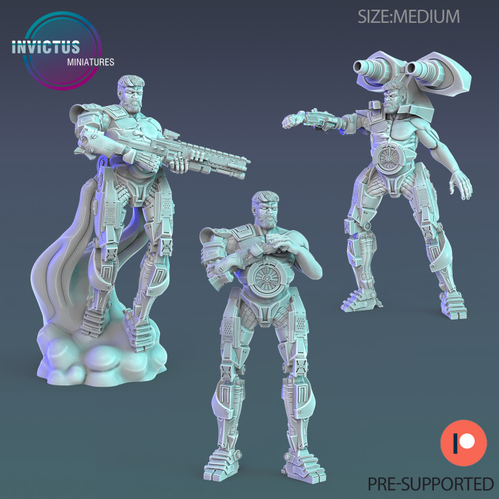 3D Printable Cyborg Thug Set / Future Robot / Skeleton Soldier ...