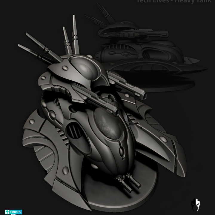 3D Printable Tech Elves - Heavy Tank by Edge Miniatures