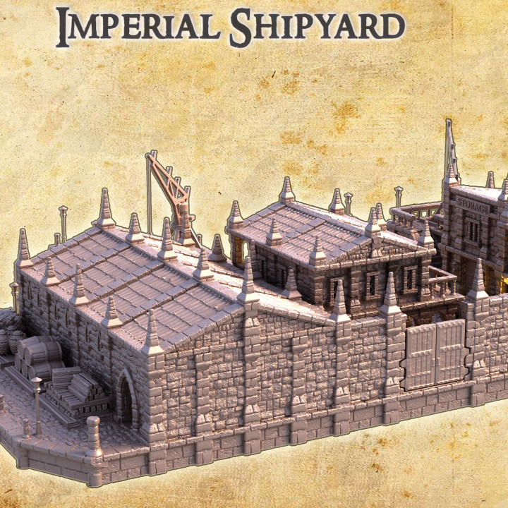 3D Printable Imperial Shipyard - Tabletop Terrain - 28 MM by MiniatureLand