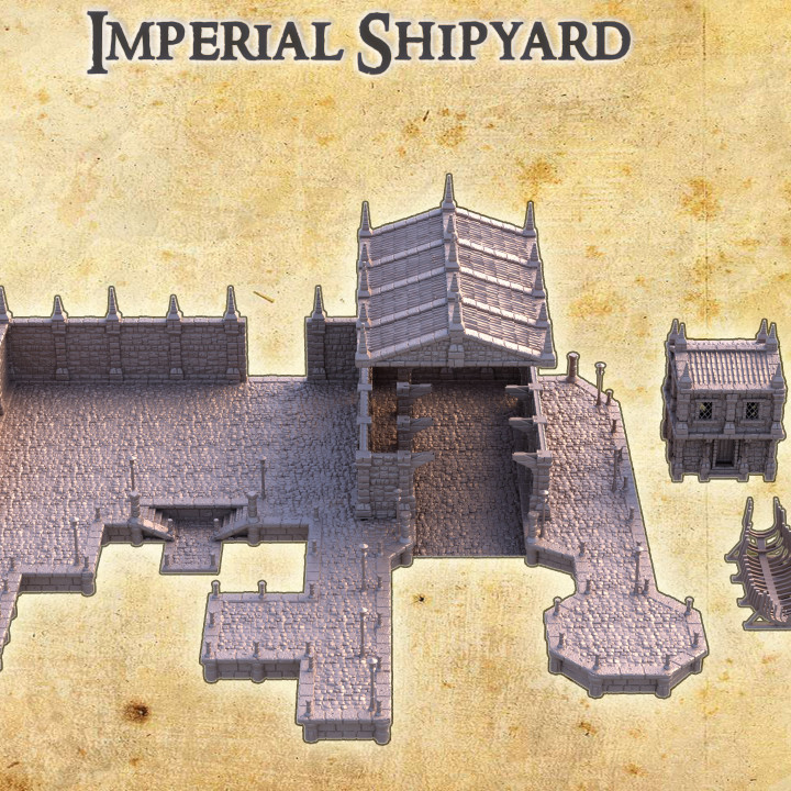 3D Printable Imperial Shipyard - Tabletop Terrain - 28 MM by MiniatureLand
